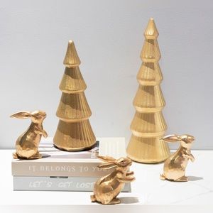 Accents | Nwt Resin Vintage Gold Bunny Decor Rabbit Figurines Small ...